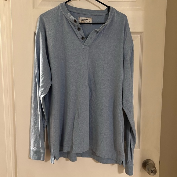 Wrangler | Shirts | Wrangler Blue Henley Xl | Poshmark